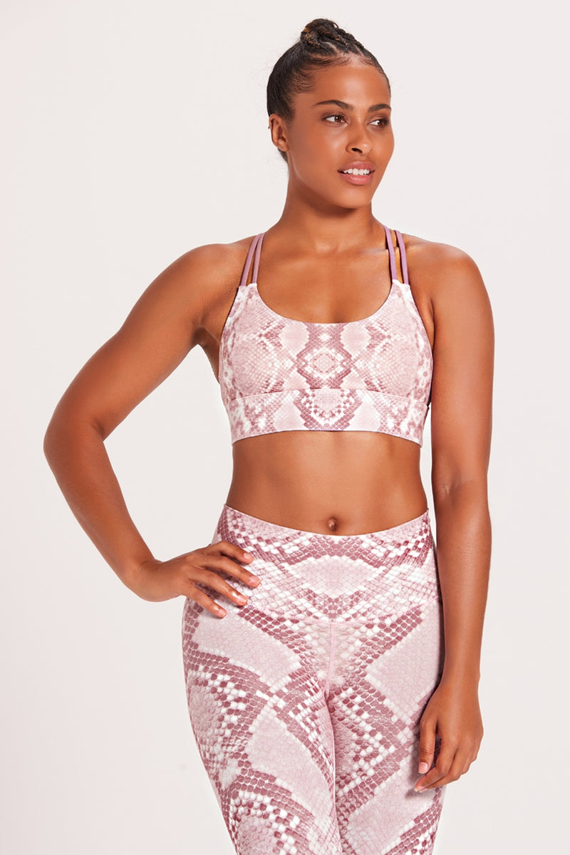 Diamondback Bra - Python Rose | Niyama Sol | Women's Yoga Bras – Resoluna
